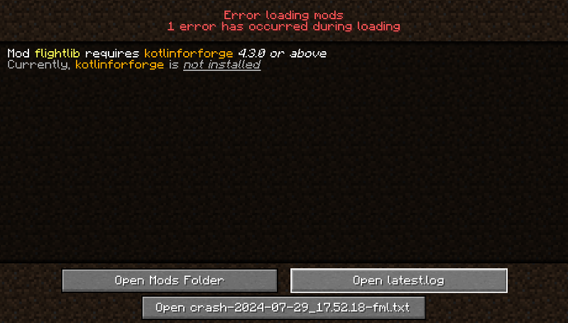 Ответы Mail Minecraft Мод отсутствующий в списке модов запрашивает