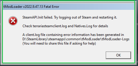 TModLoader v2022.9.47.13 fatal error что делать? | Ответы Mail
