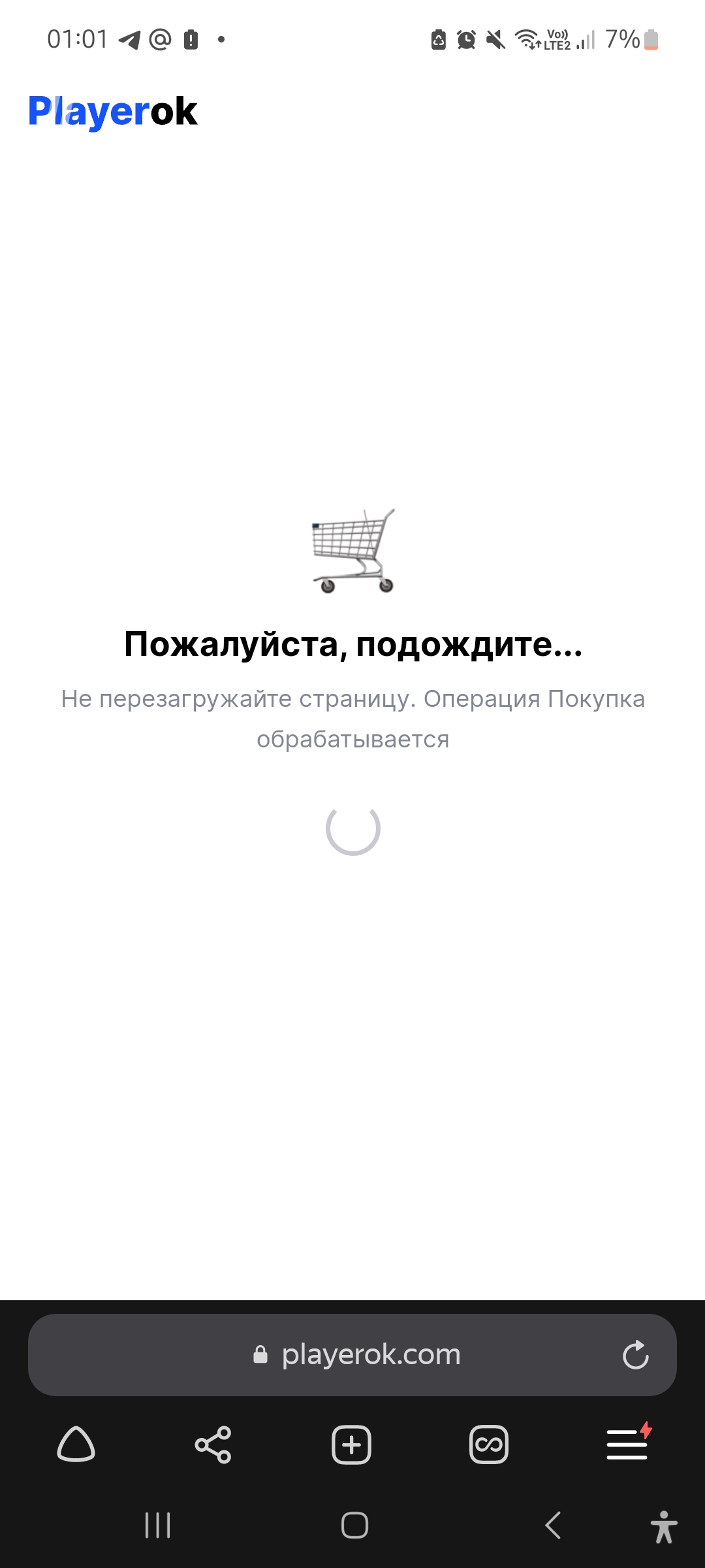 Ответы Mail Бесконечная загрузка операции оплаты на плейерок
