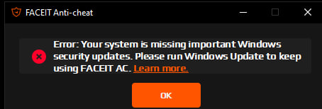Ошибка при заходе в FACEIT ANTI-CHEAT, не могу играть в FACEIT. | Ответы Mail